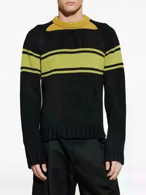 Marni Striped Logo Patch Sweater