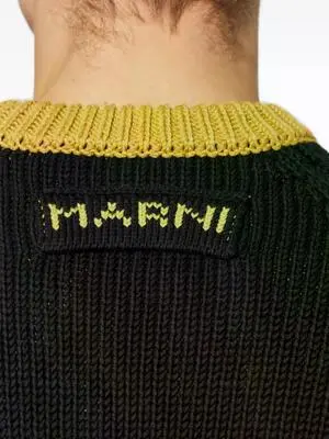 Marni Striped Logo Patch Sweater