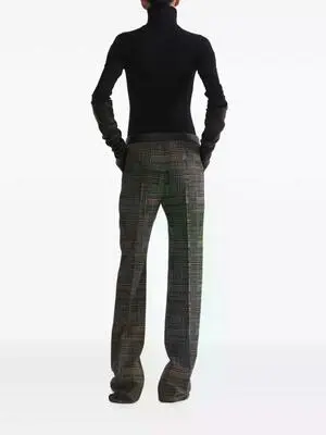 MUGLER Plaid Straight Leg Trousers