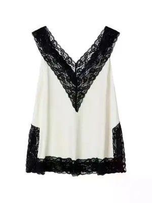 Stylein Miette Lace-trimmed V-neck Top