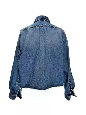 Miu Miu Washed Denim Cropped Shirt