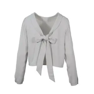 NARVAN Estere Blouse Velvet Gray - Silver