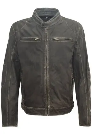 Mauritius Fabian Cf Leather Jacket, Granit - Grey