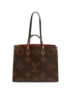 LOUIS VUITTON Monogram Reverse Onthego Gm Tote Bag - Brown
