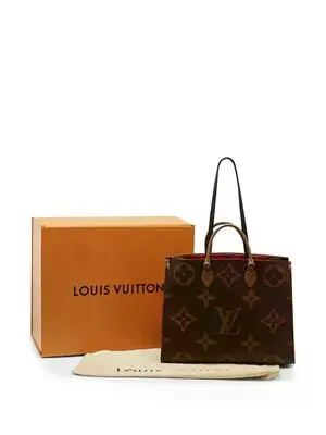 LOUIS VUITTON Monogram Reverse Onthego Gm Tote Bag - Brown