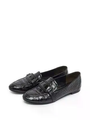 Tory Burch Croc-embossed Leather Loafers