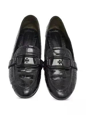 Tory Burch Croc-embossed Leather Loafers