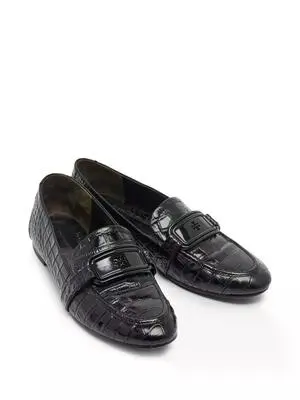 Tory Burch Croc-embossed Leather Loafers