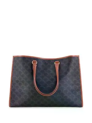 Celine Horizontal Cabas Triomphe Coated Canvas Tote Bag - Brown