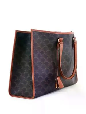Celine Horizontal Cabas Triomphe Coated Canvas Tote Bag - Brown