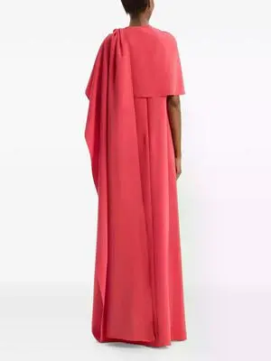 Oscar De La Renta Hibiscus Brooch Georgette Caftan