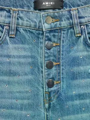 Amiri Rhinestone Embellished Ripped Jeans