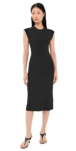 JIL SANDER Sleeveless Crewneck Midi Dress - Black