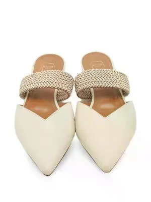 MALONE SOULIERS Maisie Rope Detailing Flat Mules - Neutrals