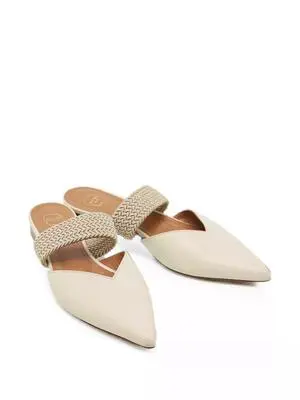 MALONE SOULIERS Maisie Rope Detailing Flat Mules - Neutrals