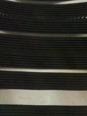 Balmain Sheer-striped Off-shoulder Mini Dress