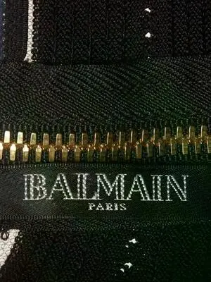 Balmain Sheer-striped Off-shoulder Mini Dress