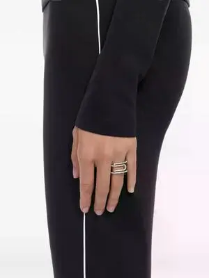 Off-White Strass Embellished Paperclip Ring