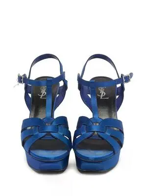 Saint Laurent Tribute Platform Sandals - Blue