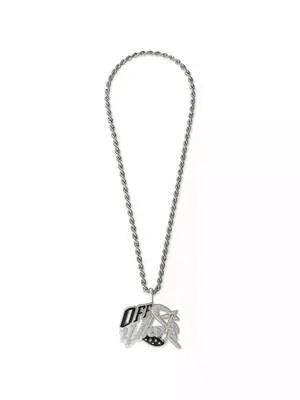 Off-White Wizard Strass-embellished Necklace - Silver