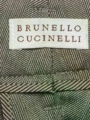Brunello Cucinelli Herringbone Turn-up Trousers