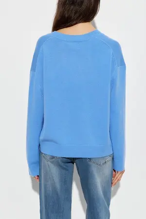 ANINE BING Lee" V-neck Cashmere Blend Sweater - Blue