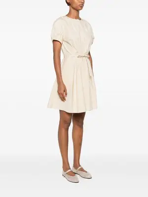 Loewe Cotton Short Dress With Embroidered Logo