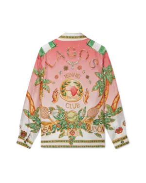 Casablanca Lagos Tennis Club Long Sleeve Silk Shirt - Multicolor