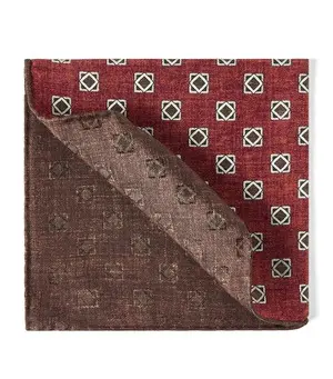 Brunello Cucinelli Silk Geometric Square Scarf - Orange