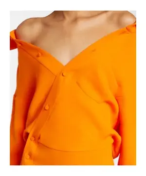 Balenciaga Off-shoulder Silk Gown