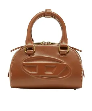 DIESEL® 1dr Dome Embossed Oval Logo Crossbody Bag - Camel