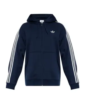 ADIDAS ORIGINALS Logo-embroidered Hoodie - Navy