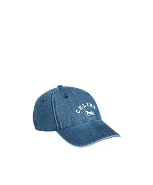 Celine Richelieu Cap In Cotton Denim - Blue
