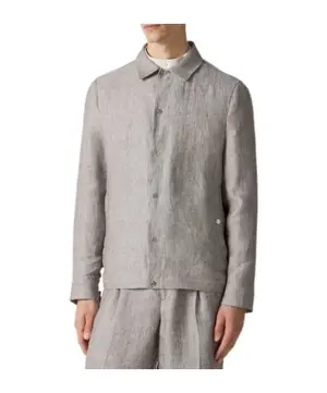Brunello Cucinelli Hemp And Linen Overshirt - Gray
