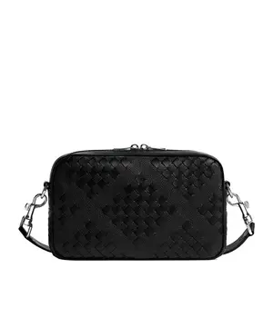 Bottega Veneta Small Intrecciato Camera Bag - Black