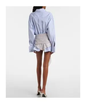 Attico Striped Cotton Shirt Dress