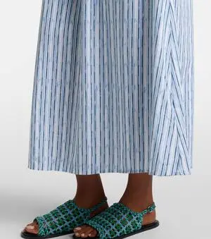 Velvet By Graham & Spencer Senara Striped Cotton-blend Maxi Dress
