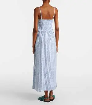 Velvet By Graham & Spencer Senara Striped Cotton-blend Maxi Dress