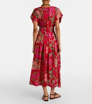 Velvet By Graham & Spencer Leilani Printed Cotton Midi Dress