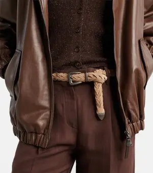 Brunello Cucinelli Monili Braided Leather Belt