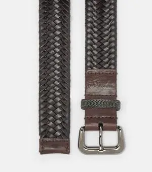 Brunello Cucinelli Monili Braided Leather Belt - Brown