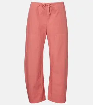 LESET Kyoto Cropped Cotton Wide-leg Pants