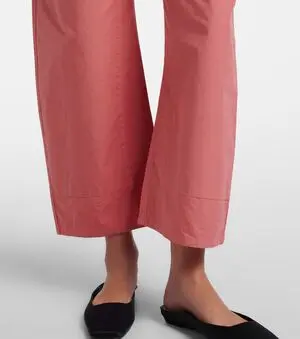 LESET Kyoto Cropped Cotton Wide-leg Pants