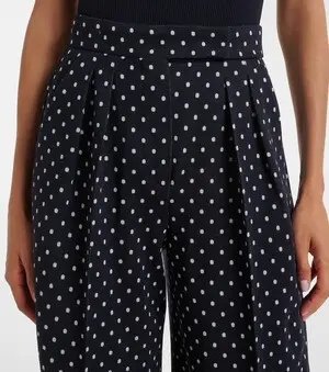 Max Mara Polka-dot Jersey Wide-leg Pants