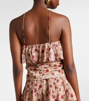 MARANT ETOILE Dijimia Printed Ruffled Cotton Top