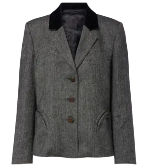 BLAZÉ MILANO Shelley Wool-blend Tweed Blazer - Grey