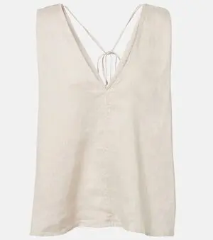 Velvet By Graham & Spencer Renna Linen Top - Beige