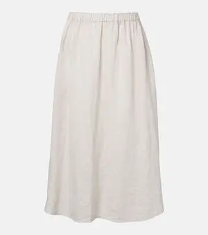 Velvet By Graham & Spencer Virginia Linen Midi Skirt - White
