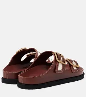 BIRKENSTOCK Arizona Leather And Canvas Sandals - Brown