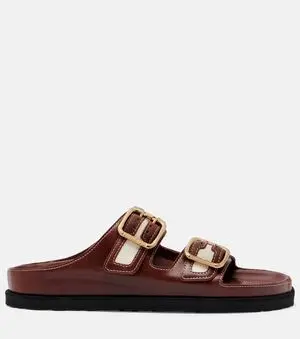 BIRKENSTOCK Arizona Leather And Canvas Sandals - Brown